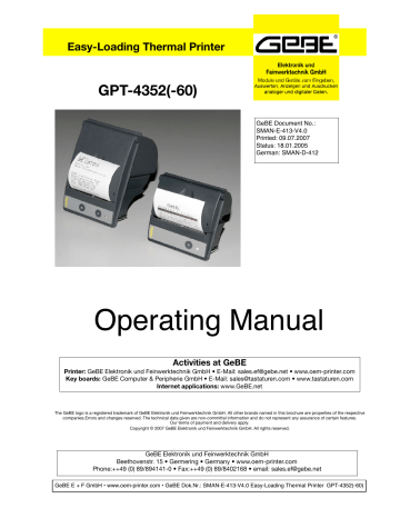 GeBe GPT-4352-60 Operating Manual | Manualzz