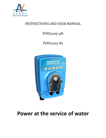 Avady POOLeasy Rx, POOLeasy pH Instruction And User's Manual | Manualzz