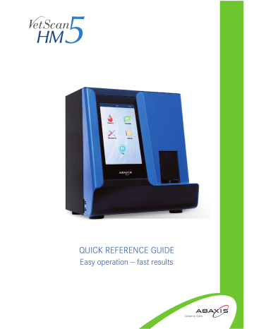 Abaxis VetScan HM5 Quick Reference Manual | Manualzz