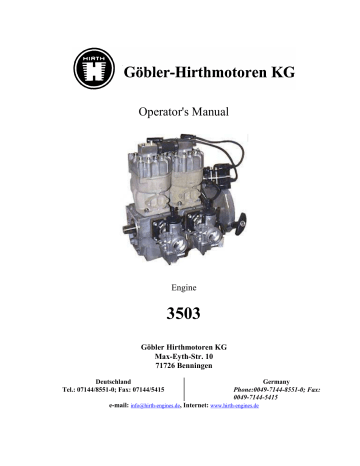 Gobler-Hirthmotoren KG 3503 Operator's Manual | Manualzz