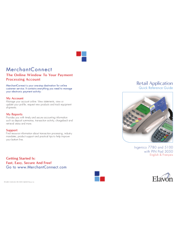 Elavon Ingenico 7780 Quick Reference Manual | Manualzz