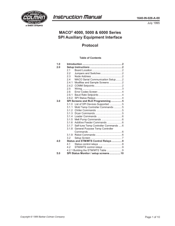 Barber-Colman MACO 5000 Series Instruction Manual | Manualzz