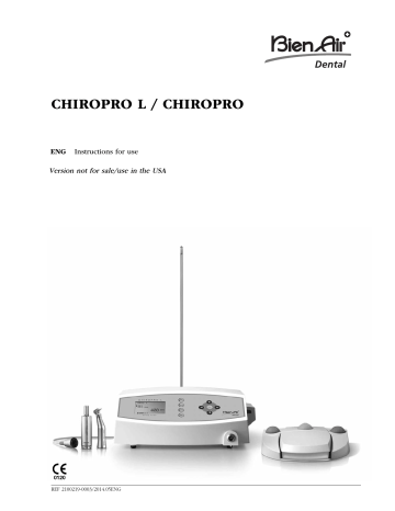 Bien Air CHIROPRO, CHIROPRO L Instructions For Use Manual | Manualzz