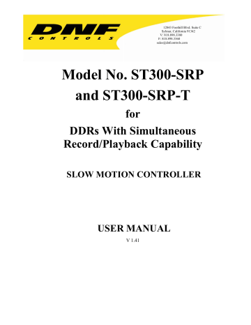 DNF Controls ST300-SRP, ST300-SRP-T User Manual | Manualzz