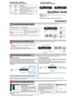 Fortinet FortiGate FortiGate-1000A - Quick start Guide, User guide ...