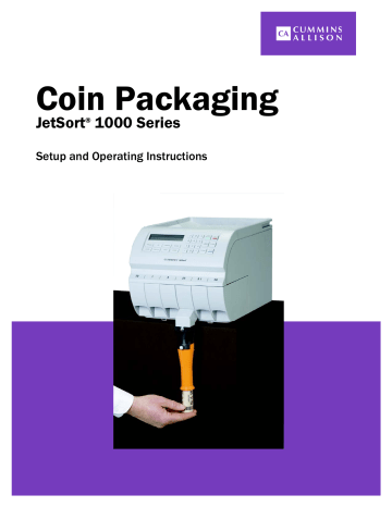 CUMMINS ALLISON JetSort 1000 series Set Up And Operating Instructions ...