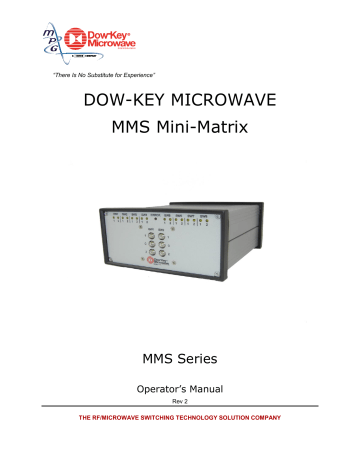 Dow-Key Microwave MMS Mini-Matrix Operator's Manual | Manualzz