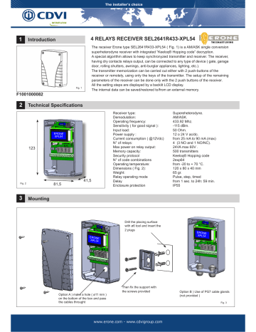 Erone SEL2641R433-XPL54 Manual | Manualzz