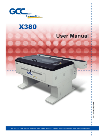 GCC Technologies LaserPro SmartCut X380 Series User Manual | Manualzz
