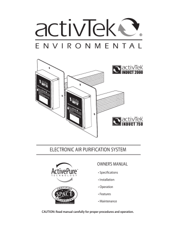 activTek INDUCT 2000, INDUCT 750 Owner's Manual | Manualzz
