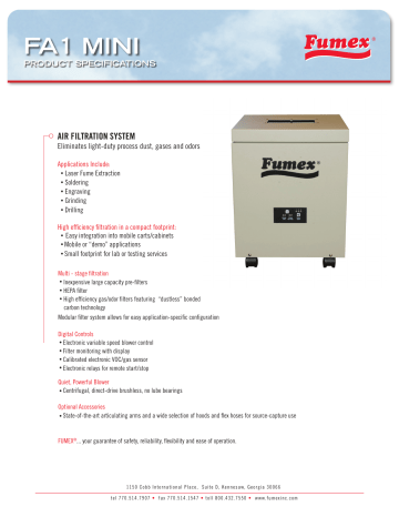 Fumex FA1 MINI Specification | Manualzz