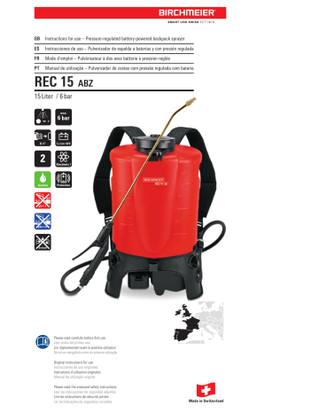Birchmeier REC 15 ABZ Instructions For Use Manual | Manualzz