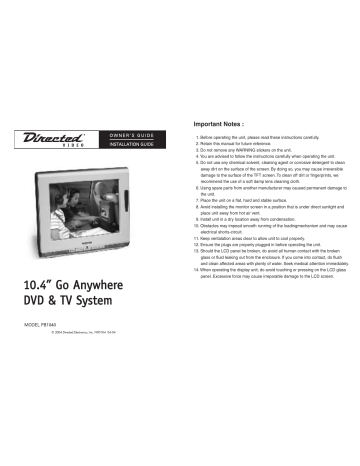 Directed Electronics PB1040 Owner's And Installation Manual | Manualzz