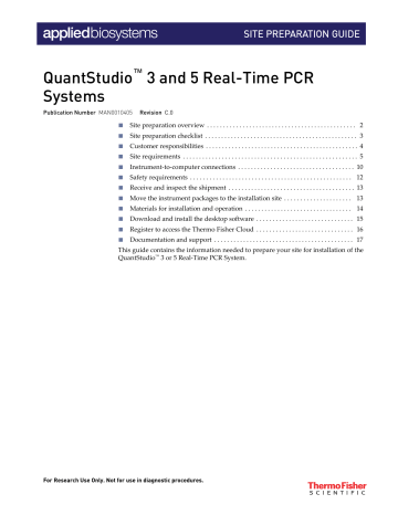 Applied Biosystems QuantStudio 5 Site Preparation Manual | Manualzz
