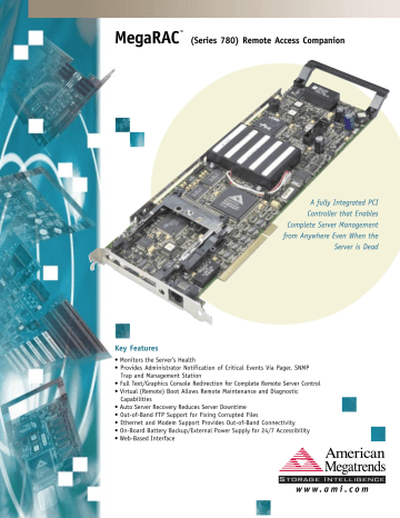 American Megatrends MegaRAC 780 Series Specifications | Manualzz