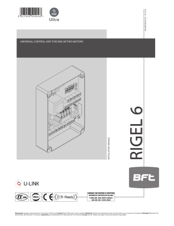 BFT RIGEL 6 Installation Manual | Manualzz
