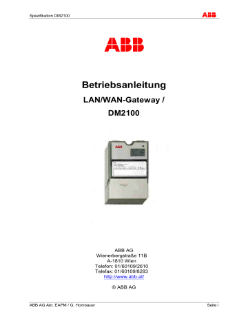 ABB DM2100 Bedienungsanleitung | Manualzz