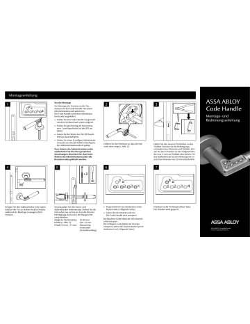 Assa Abloy Code Handle Benutzerhandbuch | Manualzz