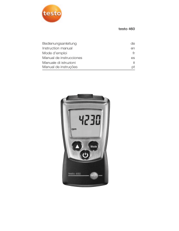Testo Optical tachometer, 460 Manuel du propriétaire | Manualzz
