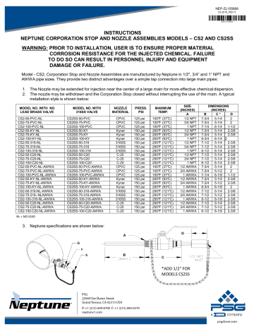 Neptune CS2 and CS2SS Installation Operation Manual | Manualzz