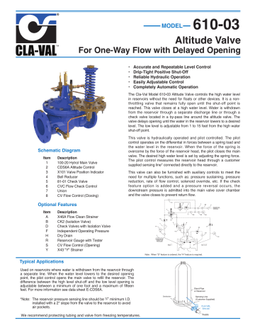 Cla-Val 610-03 Altitude Valve Data Sheet | Manualzz