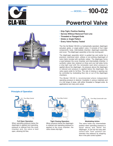 Cla-Val 100-02 Powertrol Valve Data Sheet | Manualzz