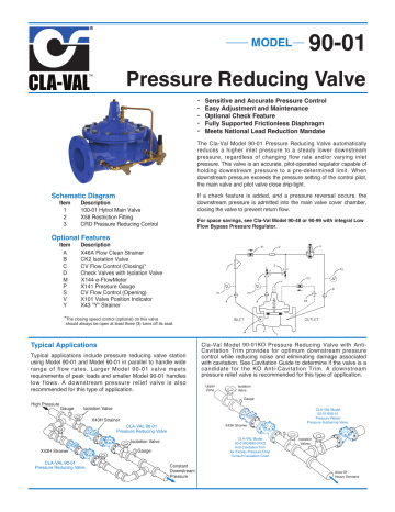 CLA-VAL 90-01 Pressure Reducing Valve Datasheet | Manualzz