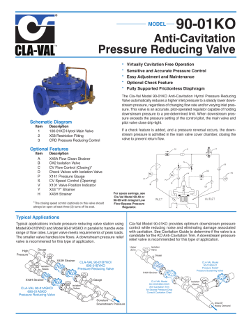 CLA-VAL 90 Anti-Cavitation Pressure Reducing Valve Datasheet | Manualzz
