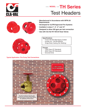 Cla-Val TH Series Test Header Data Sheet | Manualzz