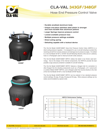 Cla-Val 343GF Hose End Regulator Data Sheet | Manualzz