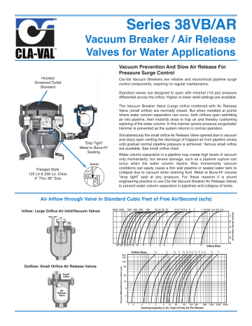 Cla-Val 38VB/AR Vacuum Breaker & Air Release Valve Data Sheet | Manualzz