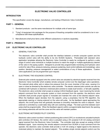 Cla-Val VC-22D Electronic Valve Controller Specifications | Manualzz