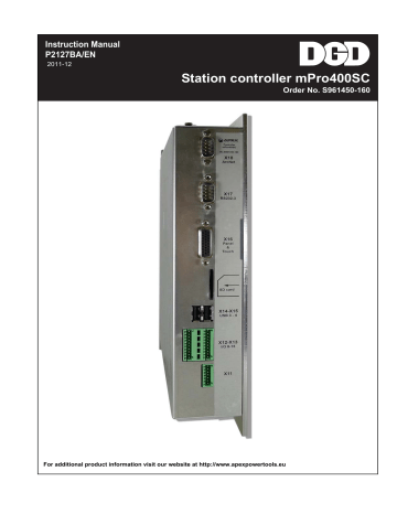 DGD S961450-160 Station Controller mPro400SG Owner's Manual | Manualzz