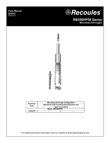 Recoules RB356 HPI58 Microstop 7/16-20 inches Owner's Manual | Manualzz