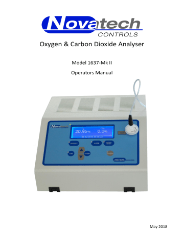 Novatech Controls 1637-Mk II Oxygen & Carbon Dioxide Analyser Operator ...