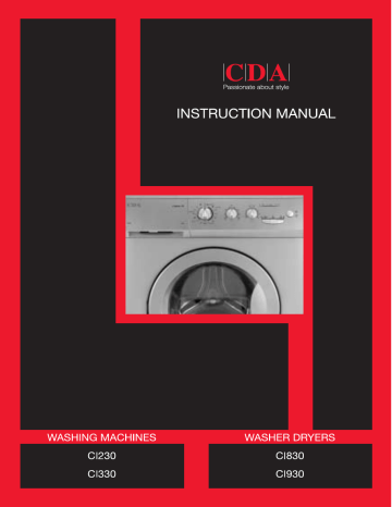 CDA CI830 Freestanding washer dryer User Manual | Manualzz