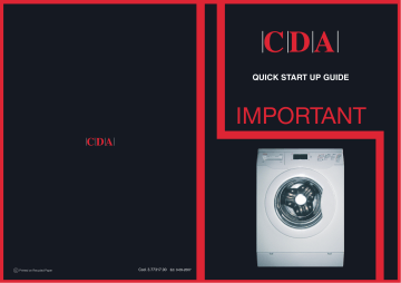 CDA CI850 Freestanding washer dryer User Manual | Manualzz