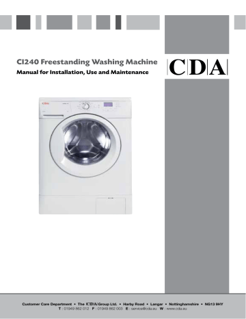 CDA CI240 Freestanding washing machine User Manual | Manualzz