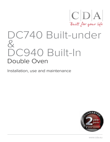 CDA DC740 Double oven User Manual | Manualzz