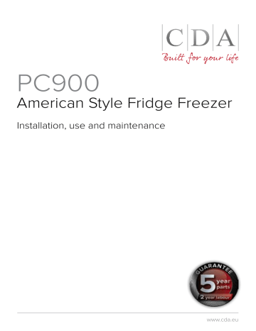 CDA PC900 American style refrigeration User Manual | Manualzz