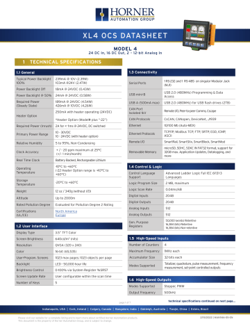 Horner APG HE-XC1E4 Datasheet | Manualzz