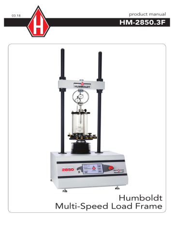 Humboldt HM-2850.3F Load Frame Product Manual | Manualzz