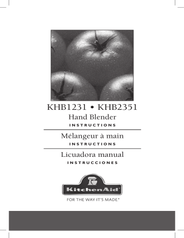 KitchenAid KHB1231ER, KHB2351, KHB1231PH, KHB1231MY, KHB2351OB ...