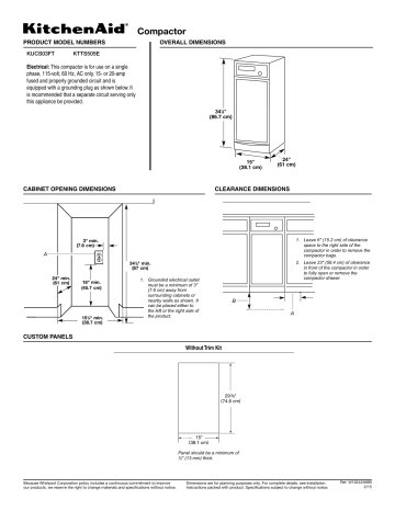KitchenAid KTTS505EPA Compactor Dimension Guide | Manualzz