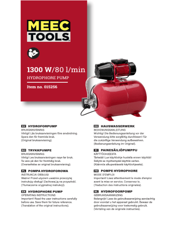 Meec Tools 015256 Pompa hydroforowa User Guide | Manualzz