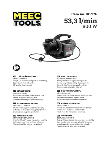 Meec Tools 015276 Pompa ogrodowa User Guide | Manualzz