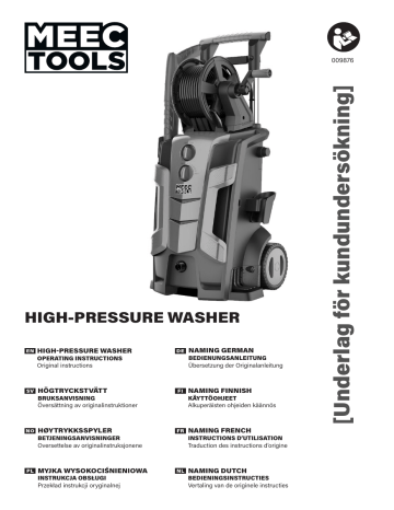 Meec tools 009876 Högtryckstvätt Bruksanvisning | Manualzz