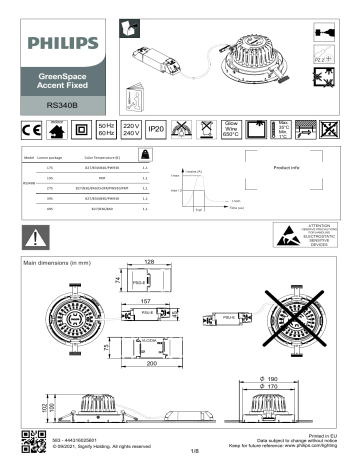 Philips RS340B 27S/830 PSU-E WB CP WH Mode d'emploi | Manualzz