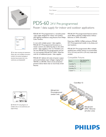 Philips ZCX400 PDS-60 24V Installation instructions | Manualzz