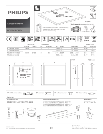 Philips RC133V LED36S/840 W62L62 IA1 NOC 操作说明 | Manualzz
